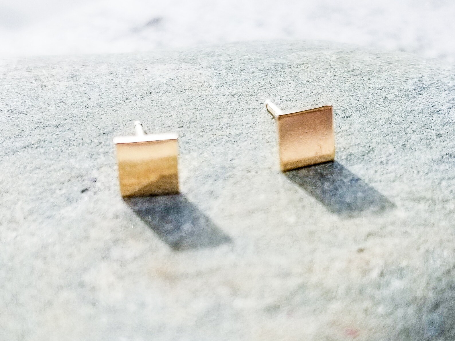 Square Gold Studs 14k Gold Filled Studs Square Studs - Etsy