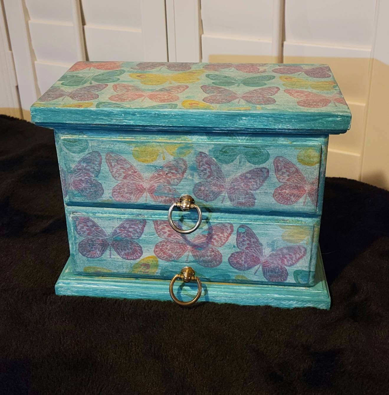 Weathered Rustic Upcycled Jewelry Box With Butterfly Design - Etsy