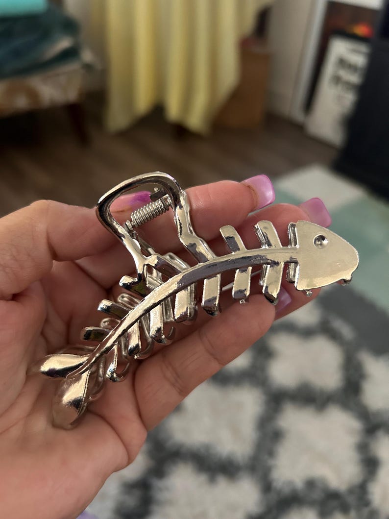 Metal Fishbone Hair Claw - Etsy