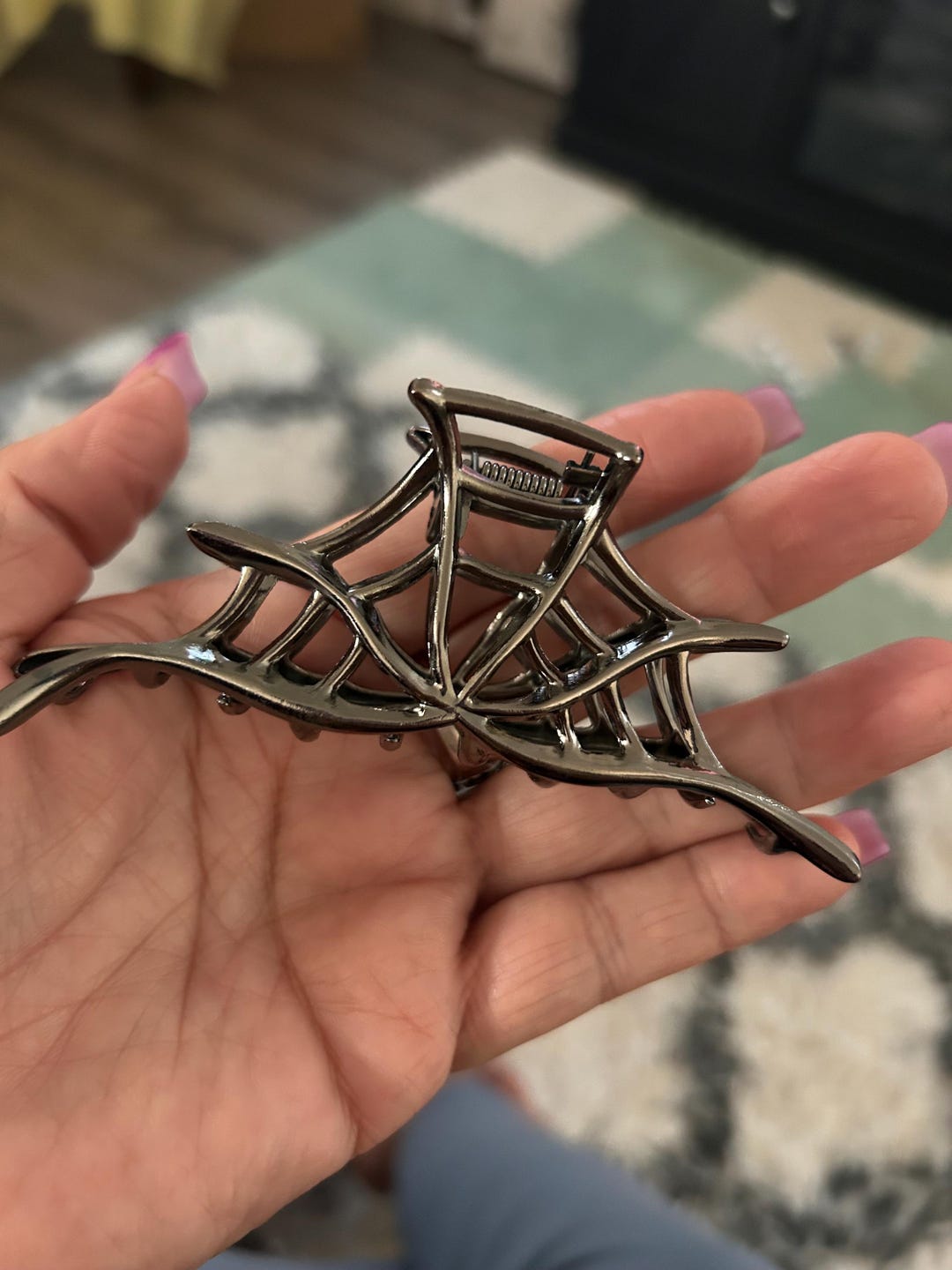 Spiderweb Hair Claw/metal Hair Claw/hair Claw/ - Etsy