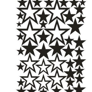 Star Wall Sticker 48 Piece Mixed Sizes Set, Wall Decal, Home Décor ...