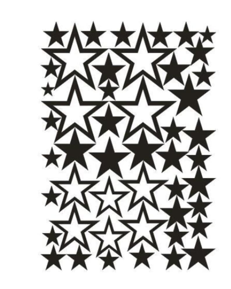 Star Wall Sticker 48 Piece Mixed Sizes Set Wall Decal Home - Etsy