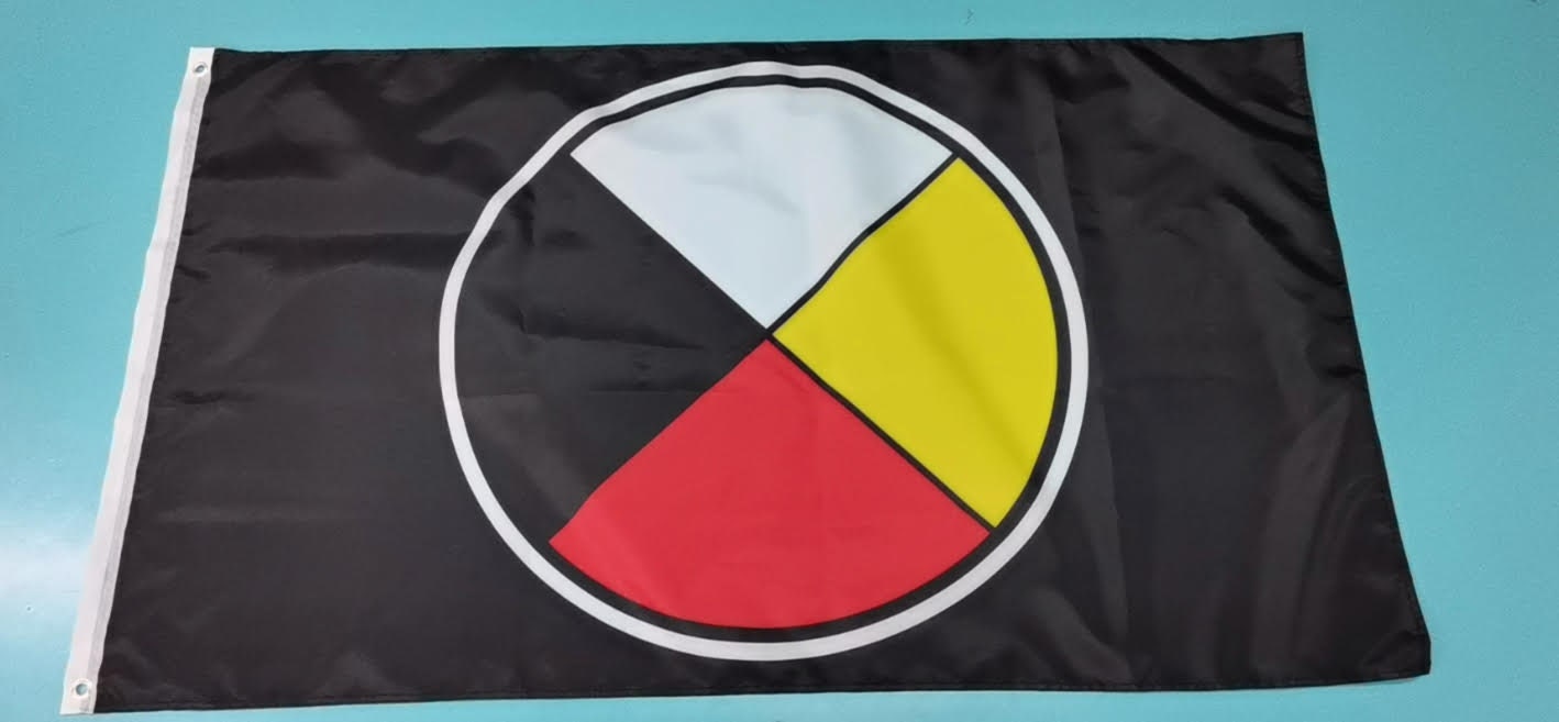 Four Directions Flag, Medicine Wheel Single-sided Flag #indigenous # ...