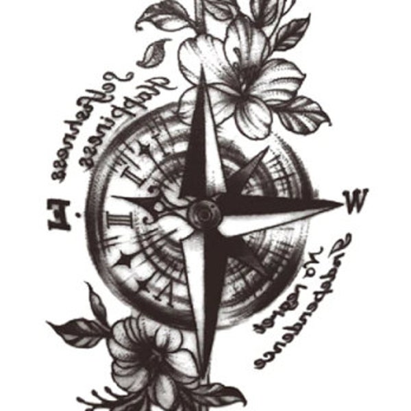 Temporary Compass Tattoo - Etsy