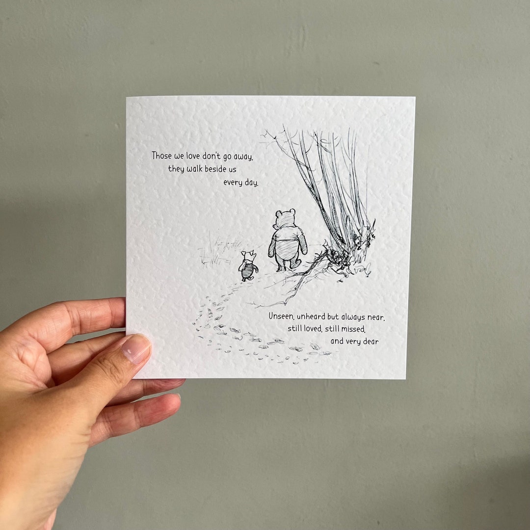 WITH SYMPATHY Card / Personalised / Thinking of You / Winnie the Pooh ...
