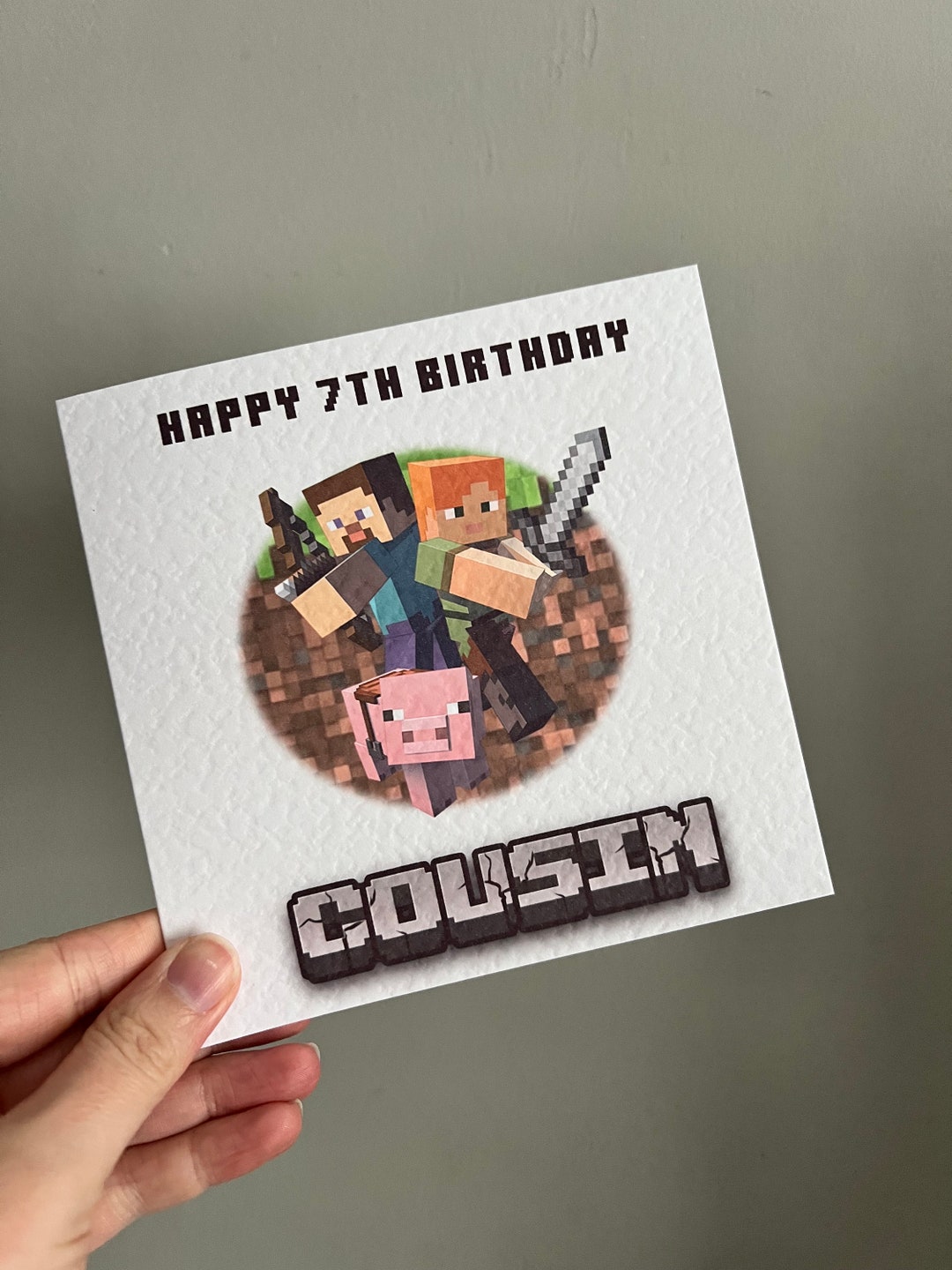 MINECRAFT Card / Birthday / Minecraft Characters Birthday Card ...
