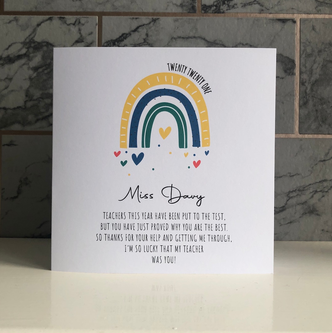 RAINBOW TEACHER Card / Teacher / Thank You / School / - Etsy
