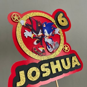 SONIC CAKE TOPPER - Sonic and Shadow / Birthday / Personalised / Name ...