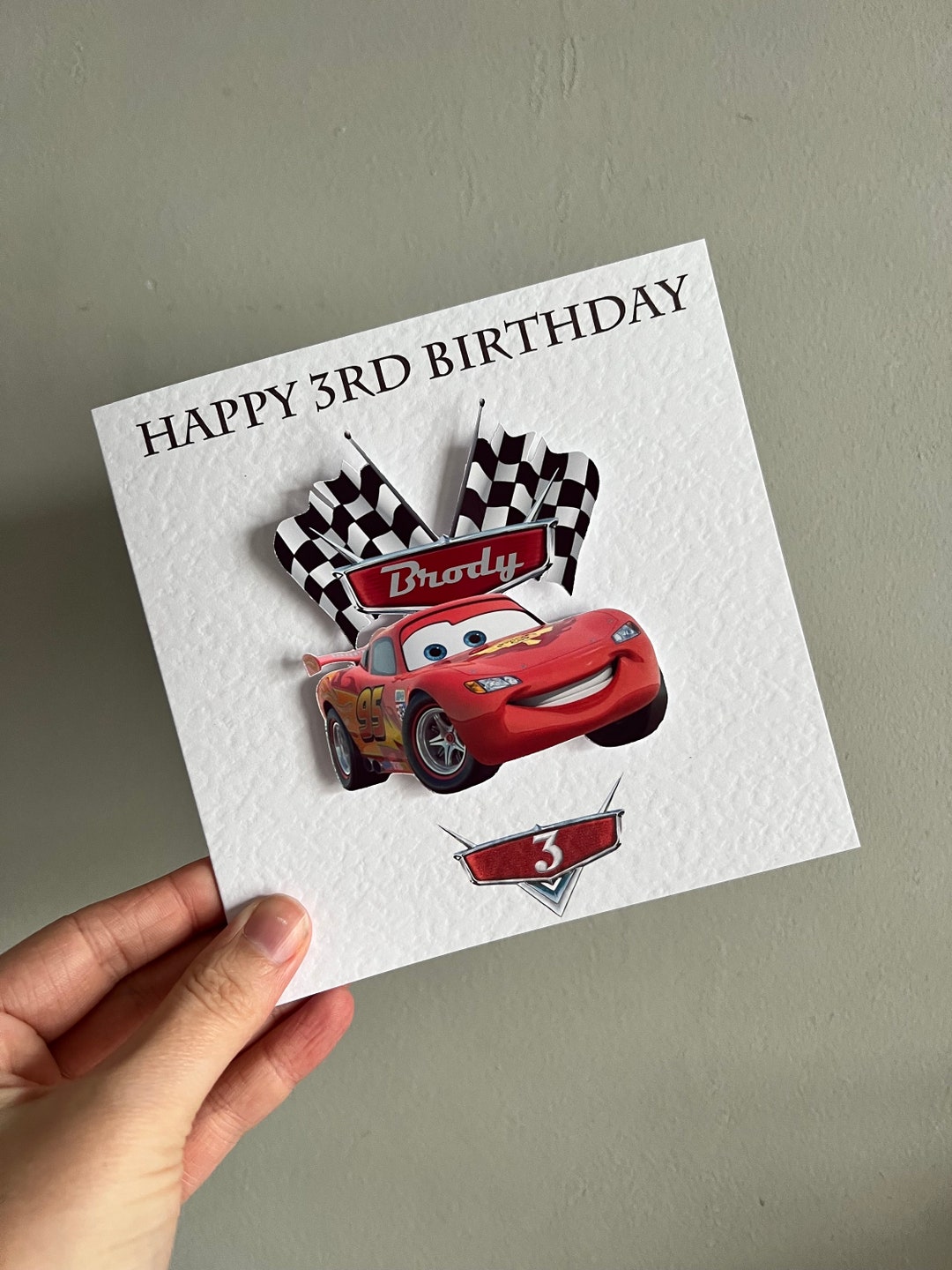 CARS 3D Card / Birthday / Lightning Mcqueen Birthday Card / Childrens ...