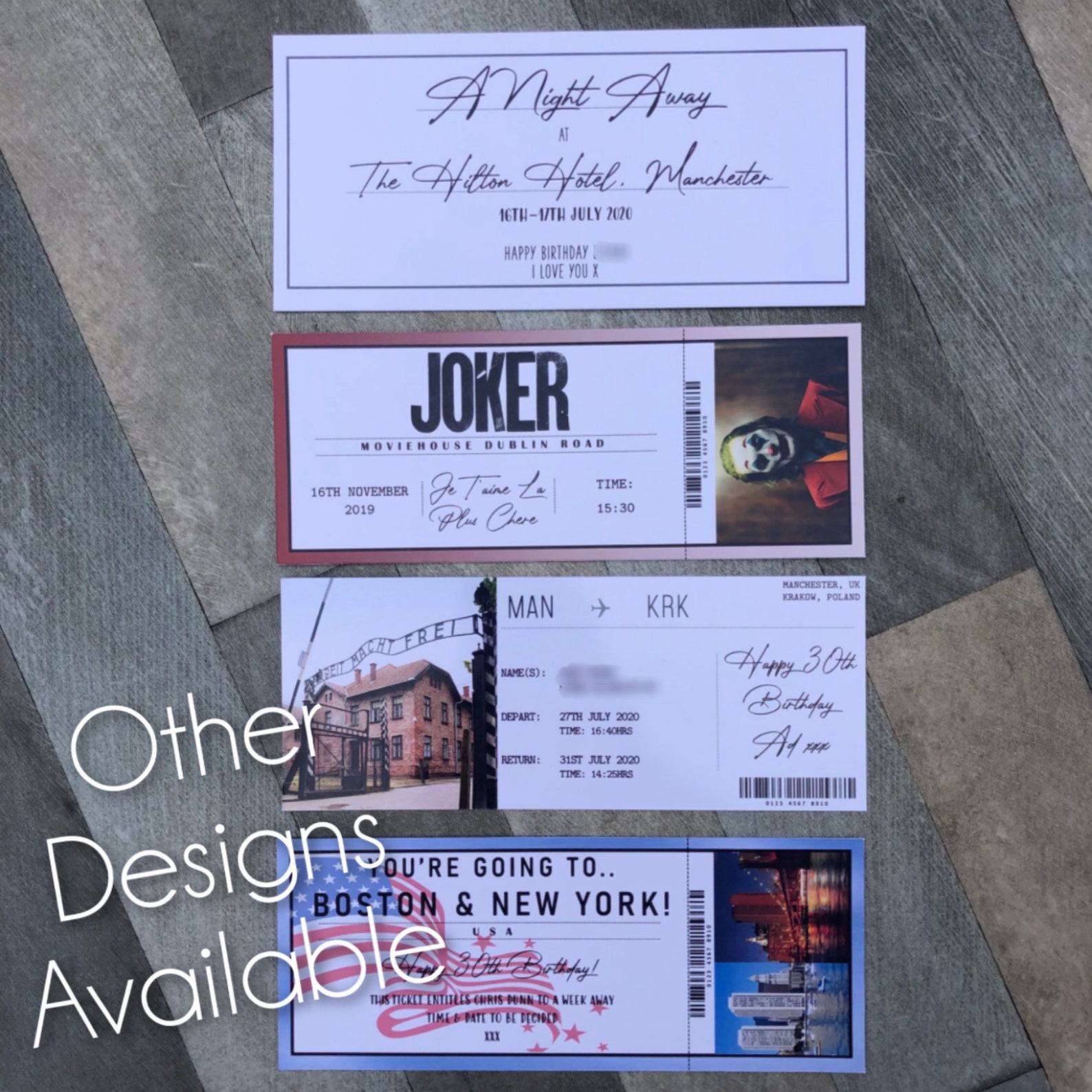 SCRATCH TO REVEAL personalised Ticket Concert / Show / | Etsy