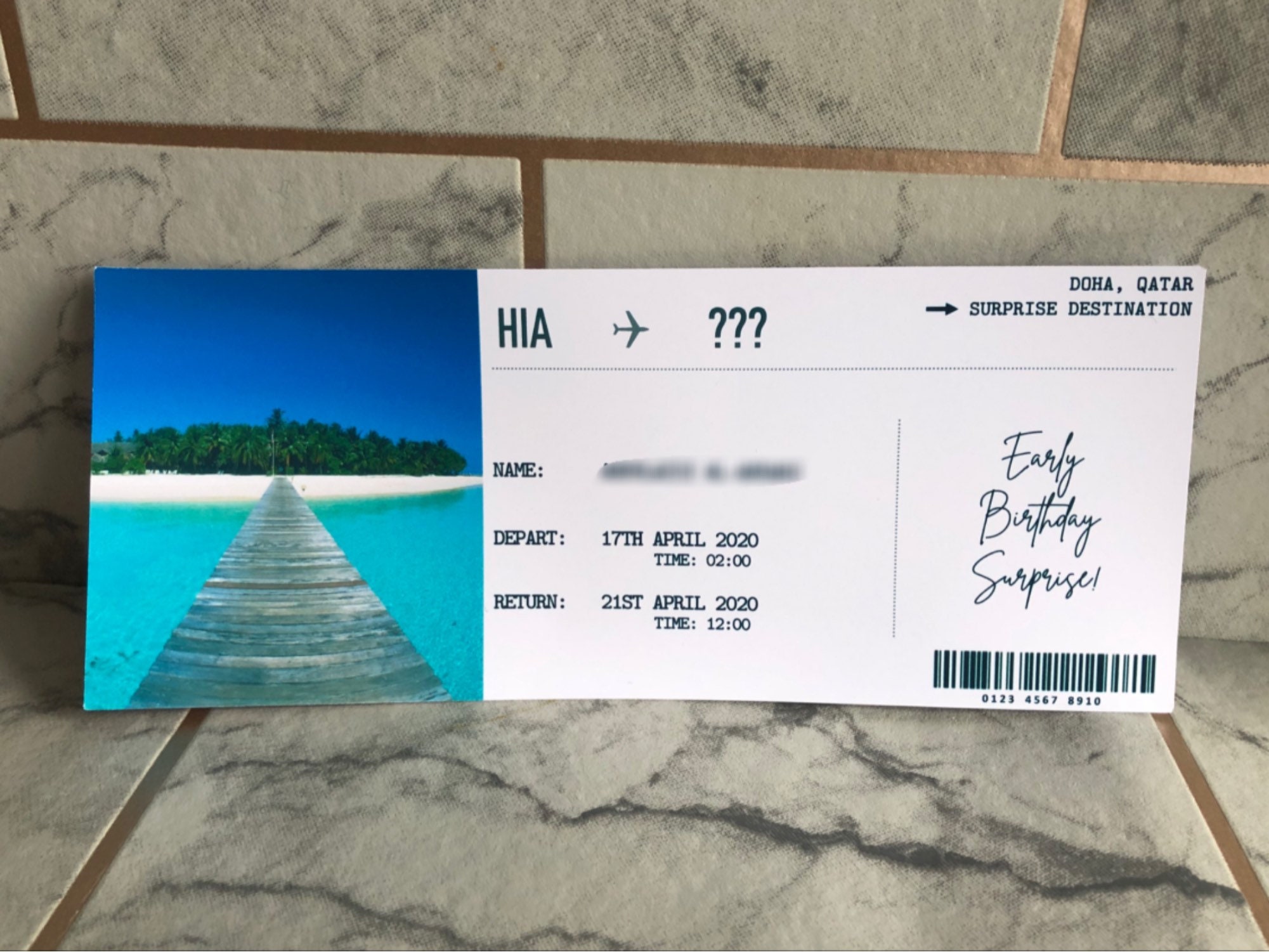 BOARDING CARD Holiday / Personalised Boarding Pass / Ticket | Etsy
