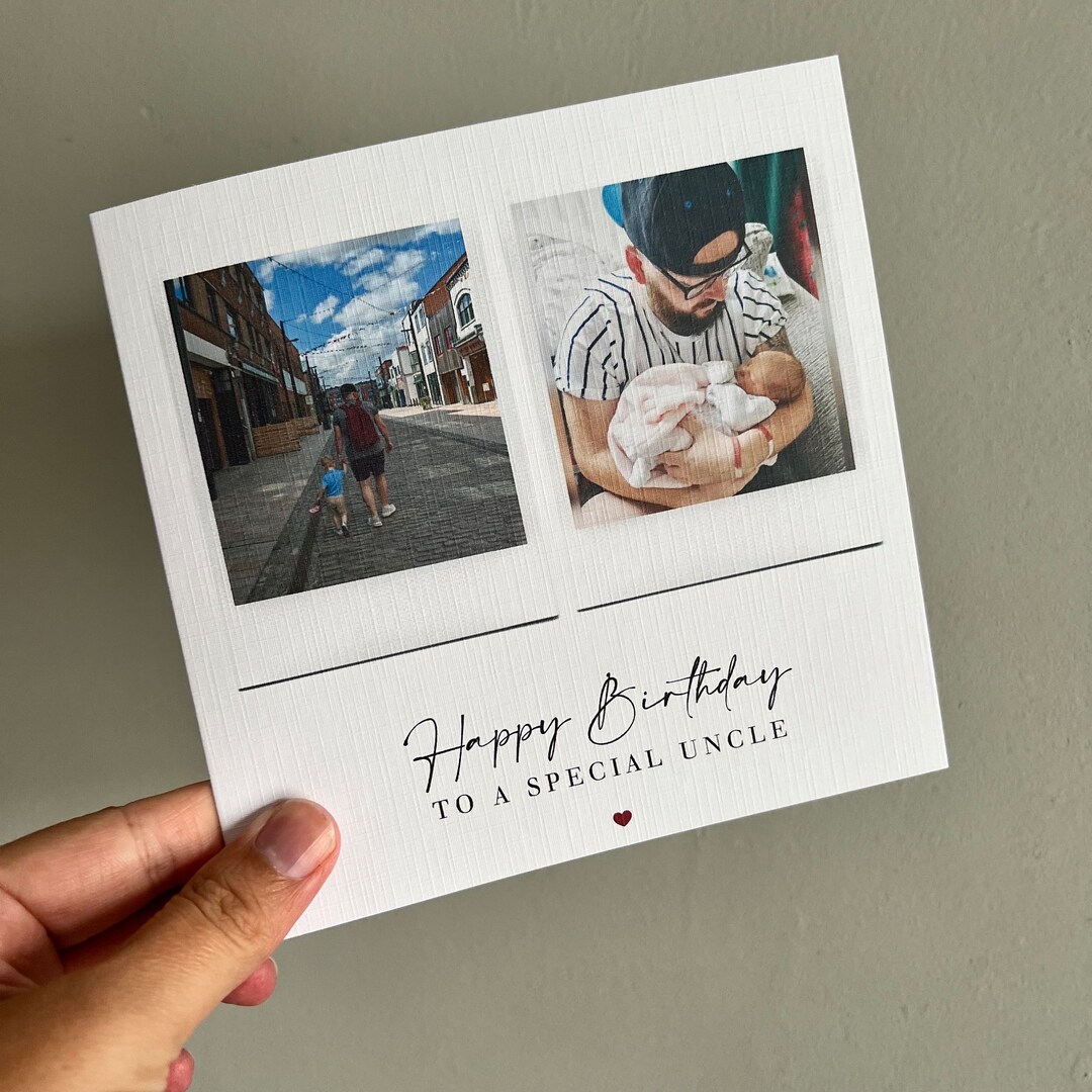 DOUBLE POLAROID 2D Cards Personalise for Free / Photo / Birthday / Any ...