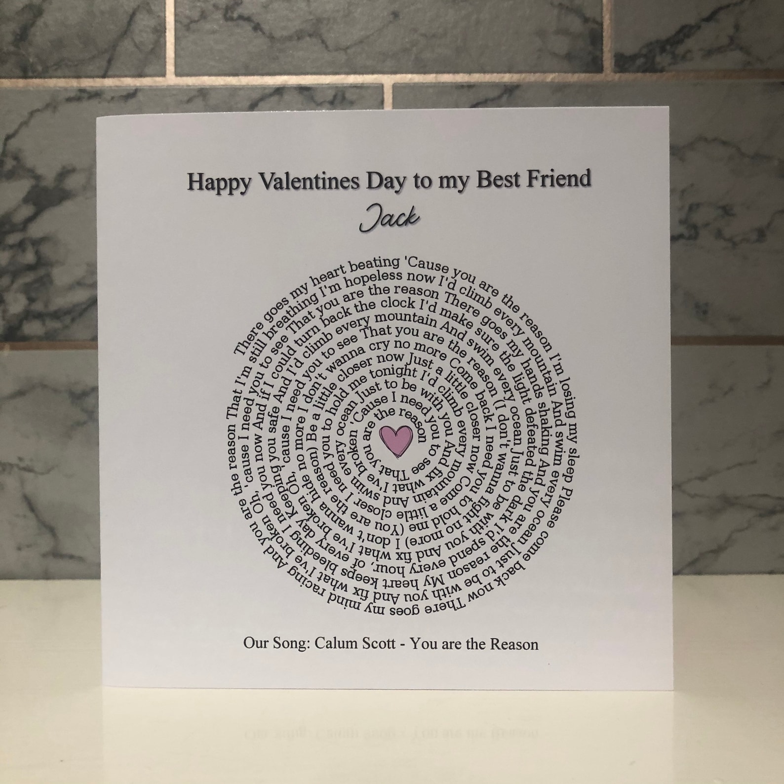 SONG LYRICS SPIRAL Card / Personalised / Wedding Day / Love / Valentine ...