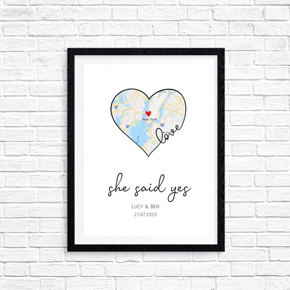 ENGAGEMENT MAP PRINTS Map Design / Wall Decor / Poster / - Etsy UK