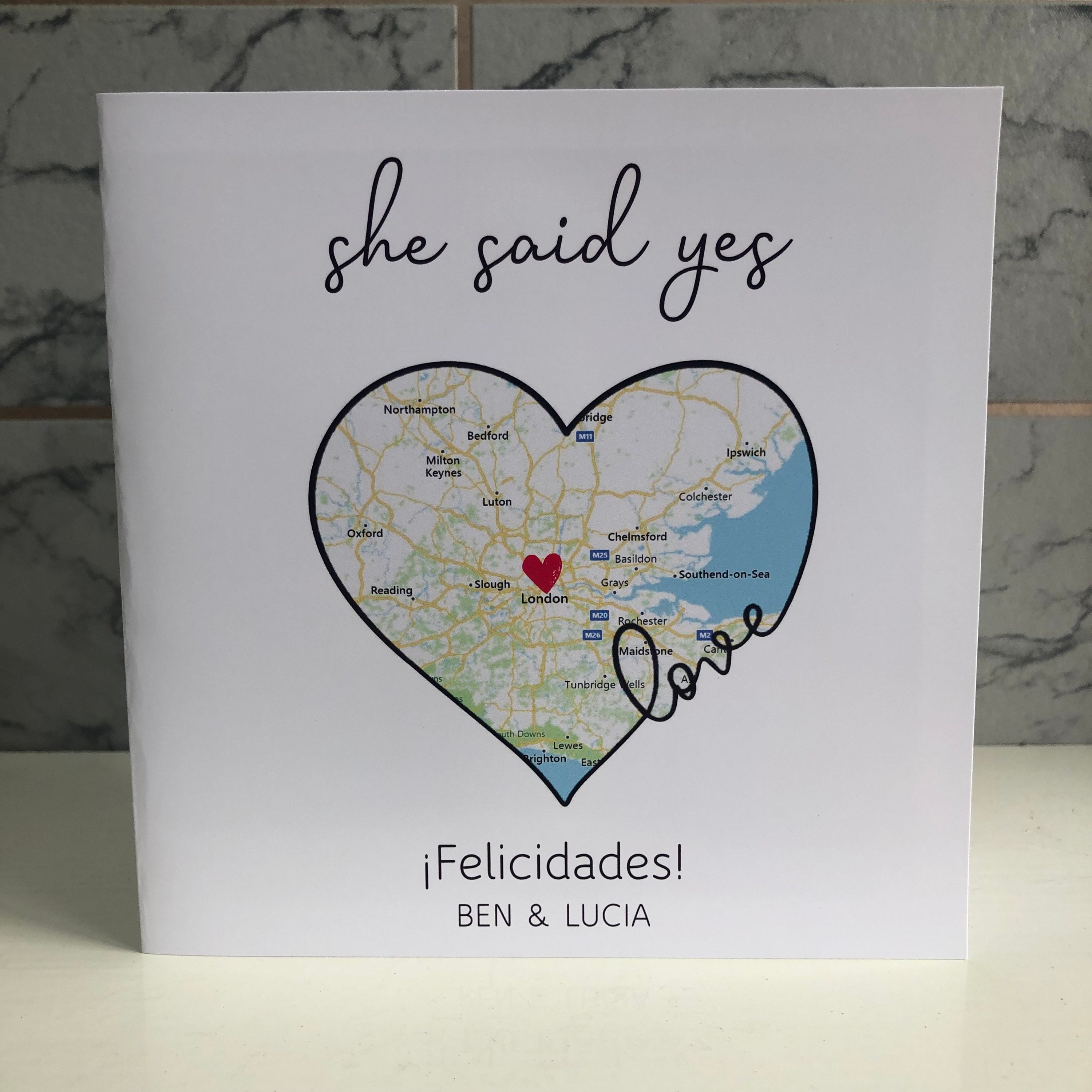 ENGAGEMENT MAP Card Map Design / Valentines / Wedding / - Etsy UK