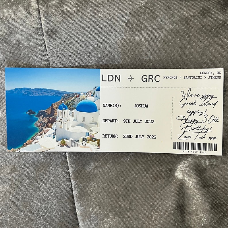 BOARDING CARD Holiday / Personalised Boarding Pass / Ticket | Etsy UK