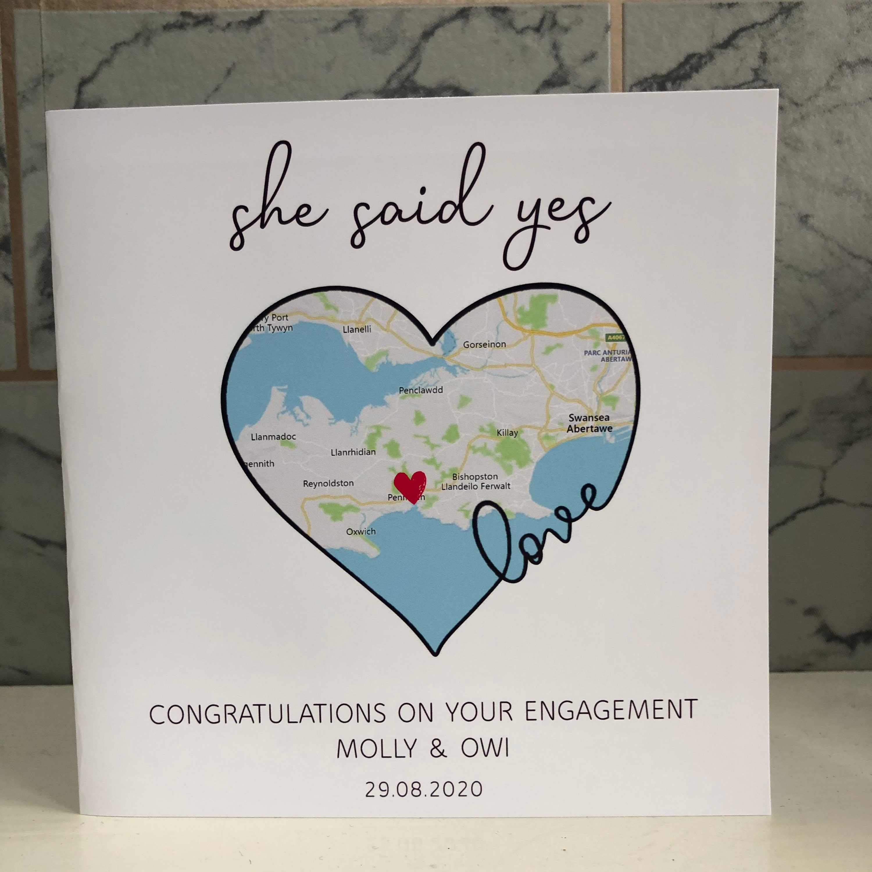 ENGAGEMENT MAP Card Map Design / Valentines / Wedding / | Etsy