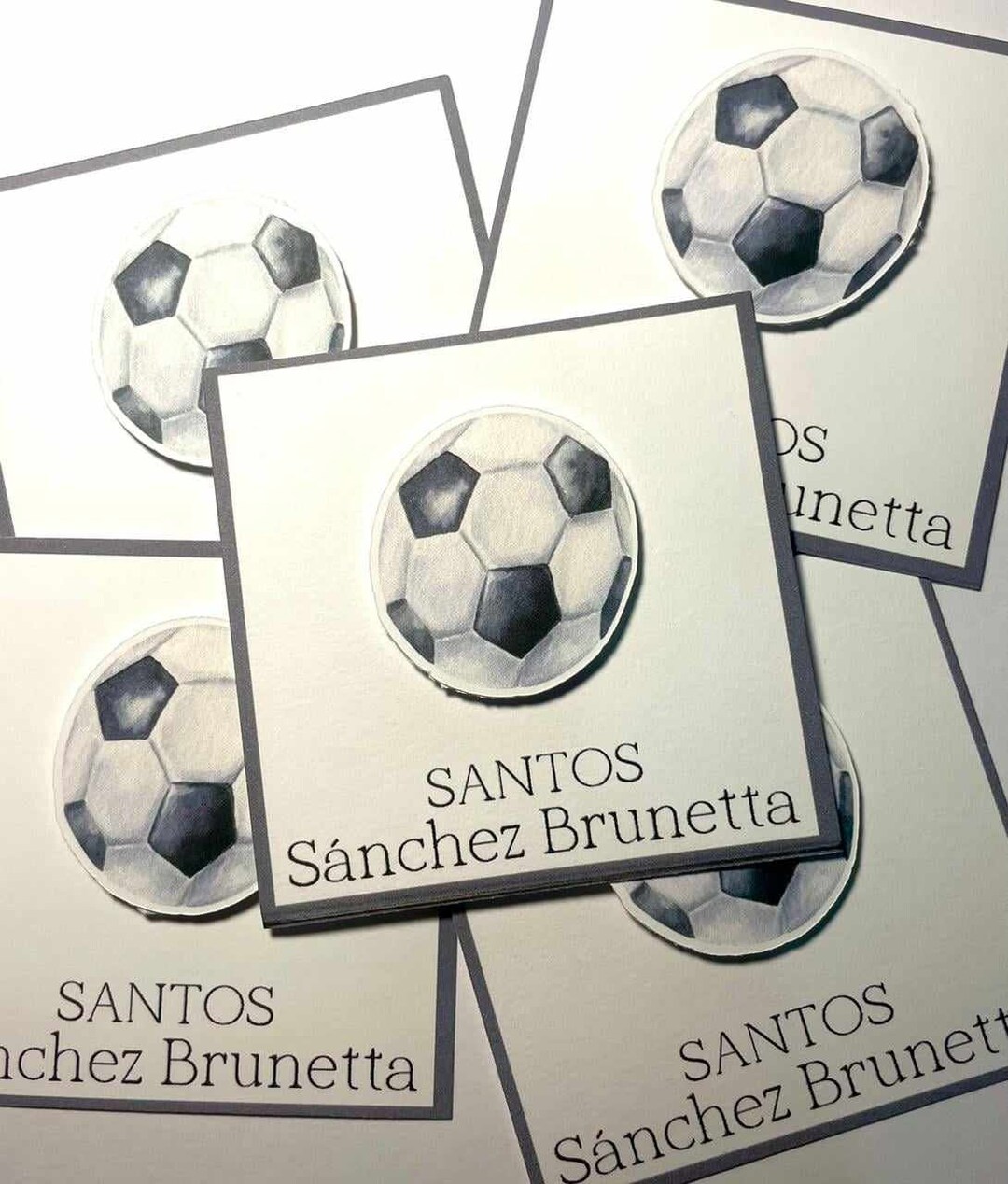 Pack of 12 Personalized Embossed Ball Cards for All Occasions 7x7cm ...