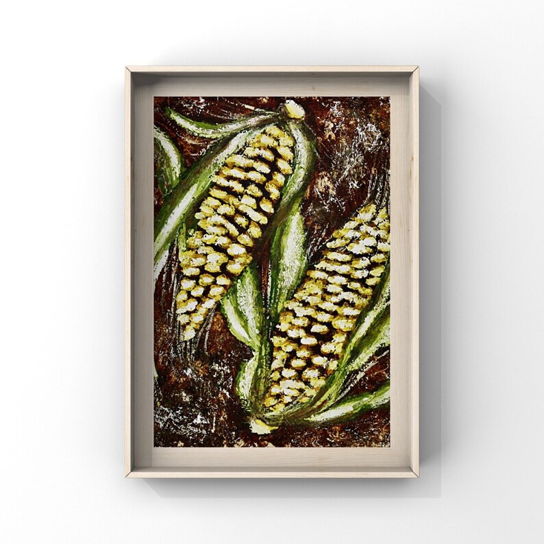 Corn Original Oil Painting 8x10 Farm Corn Artwork - Etsy
