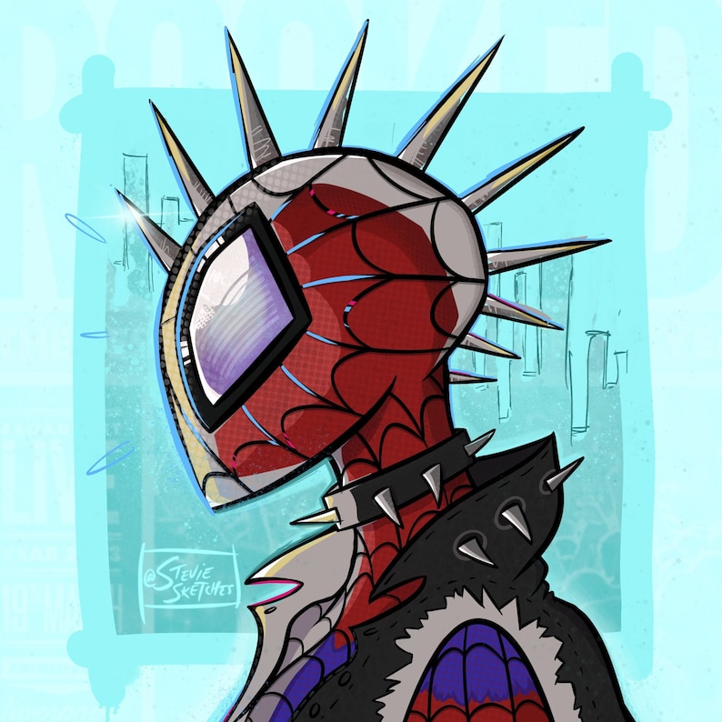 Spider Punk Hobie Brown Fan Art Print (digital Download) Wall Art - Etsy