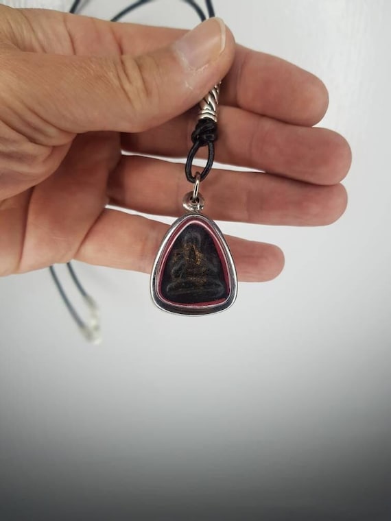 Thai Vintage Buddha Pra Pidta Pendant/Amulet/Charm on… - Gem