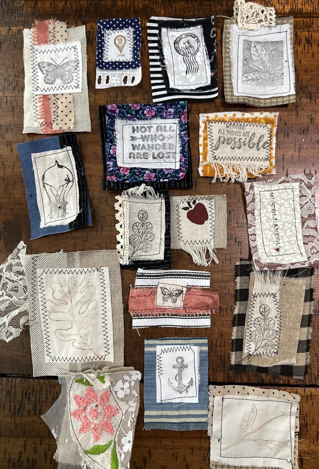 Fabric Clusters, Mini Snippets, Fabric Art, Textile Art, Visible ...