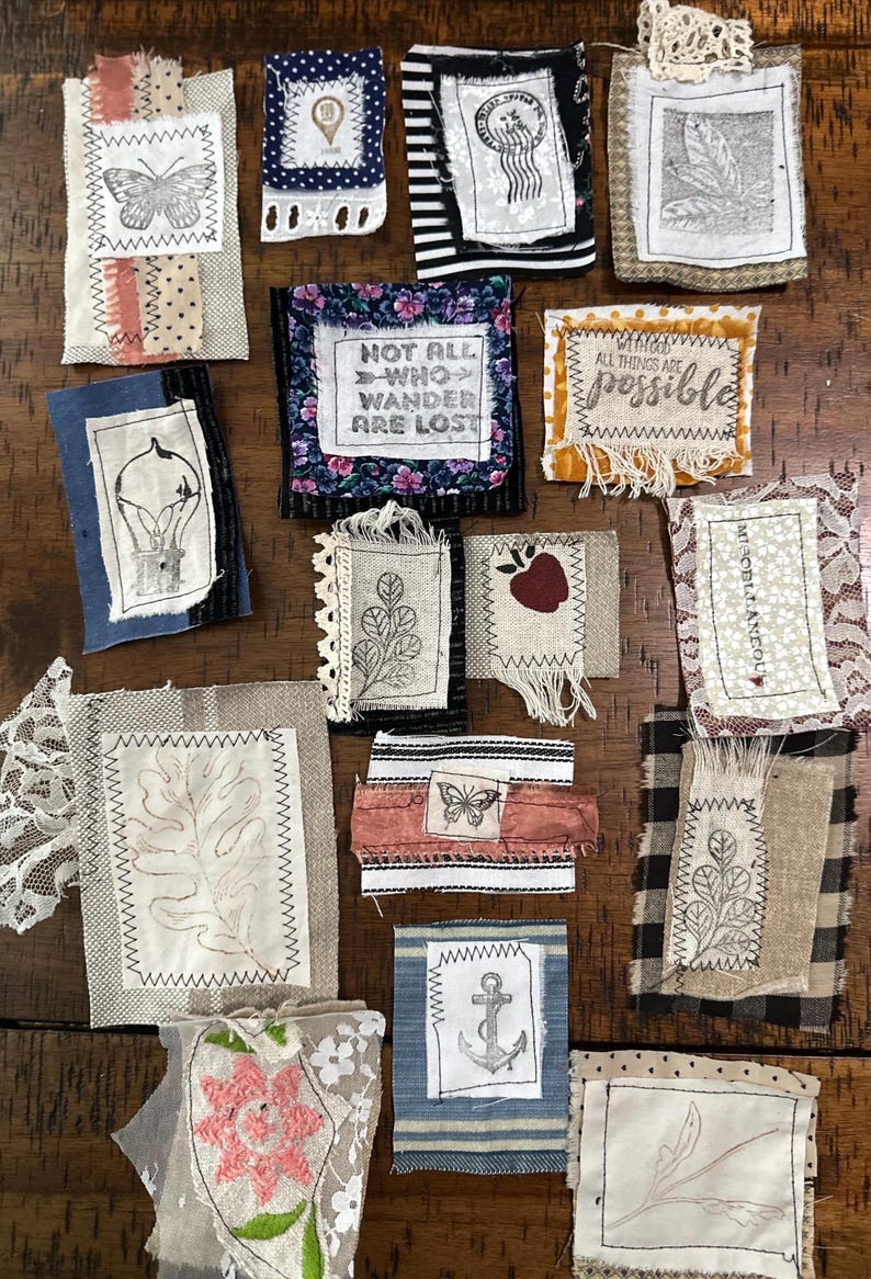 Fabric Clusters, Mini Snippets, Fabric Art, Textile Art, Visible ...