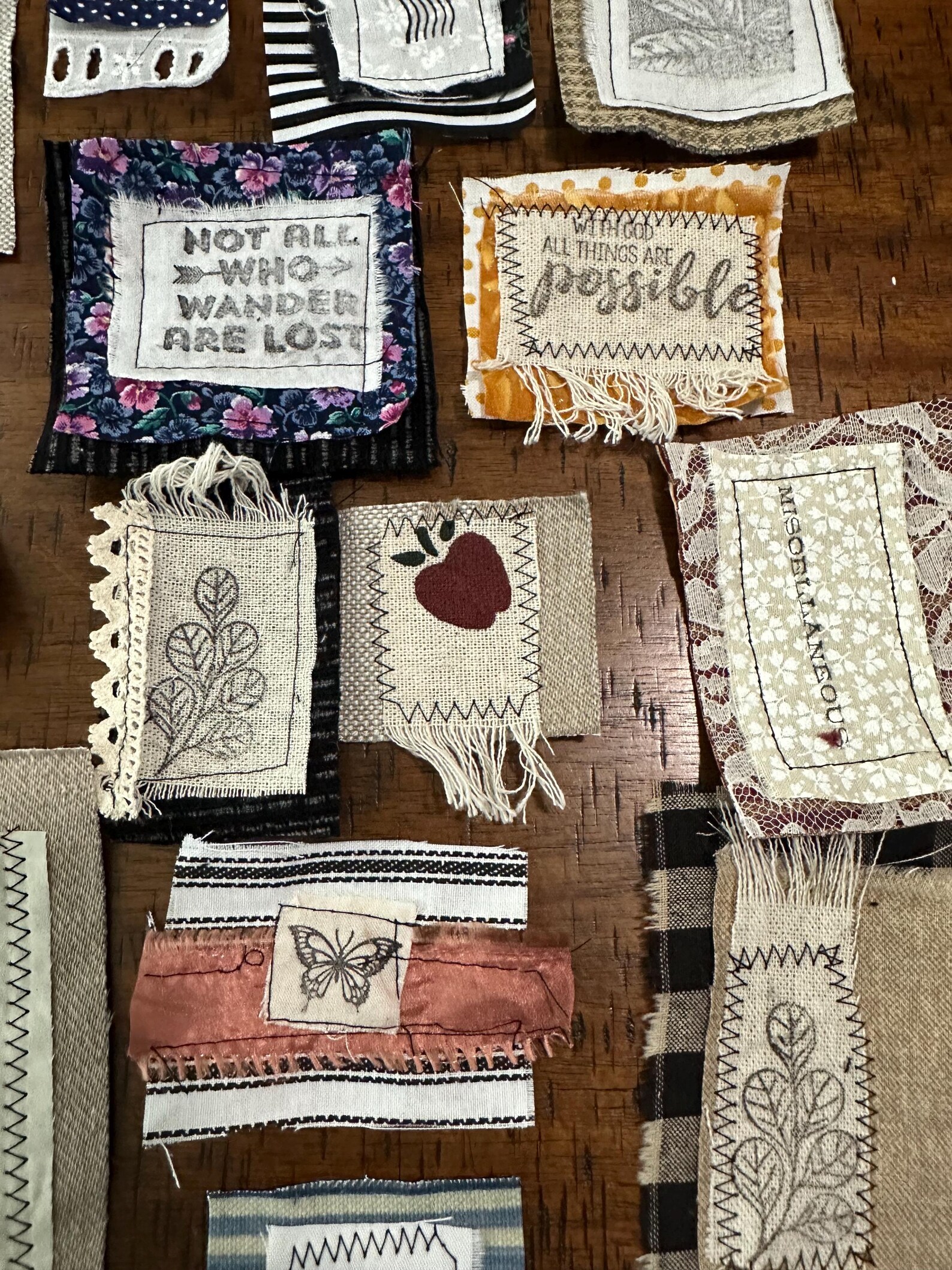 Fabric Clusters, Mini Snippets, Fabric Art, Textile Art, Visible ...