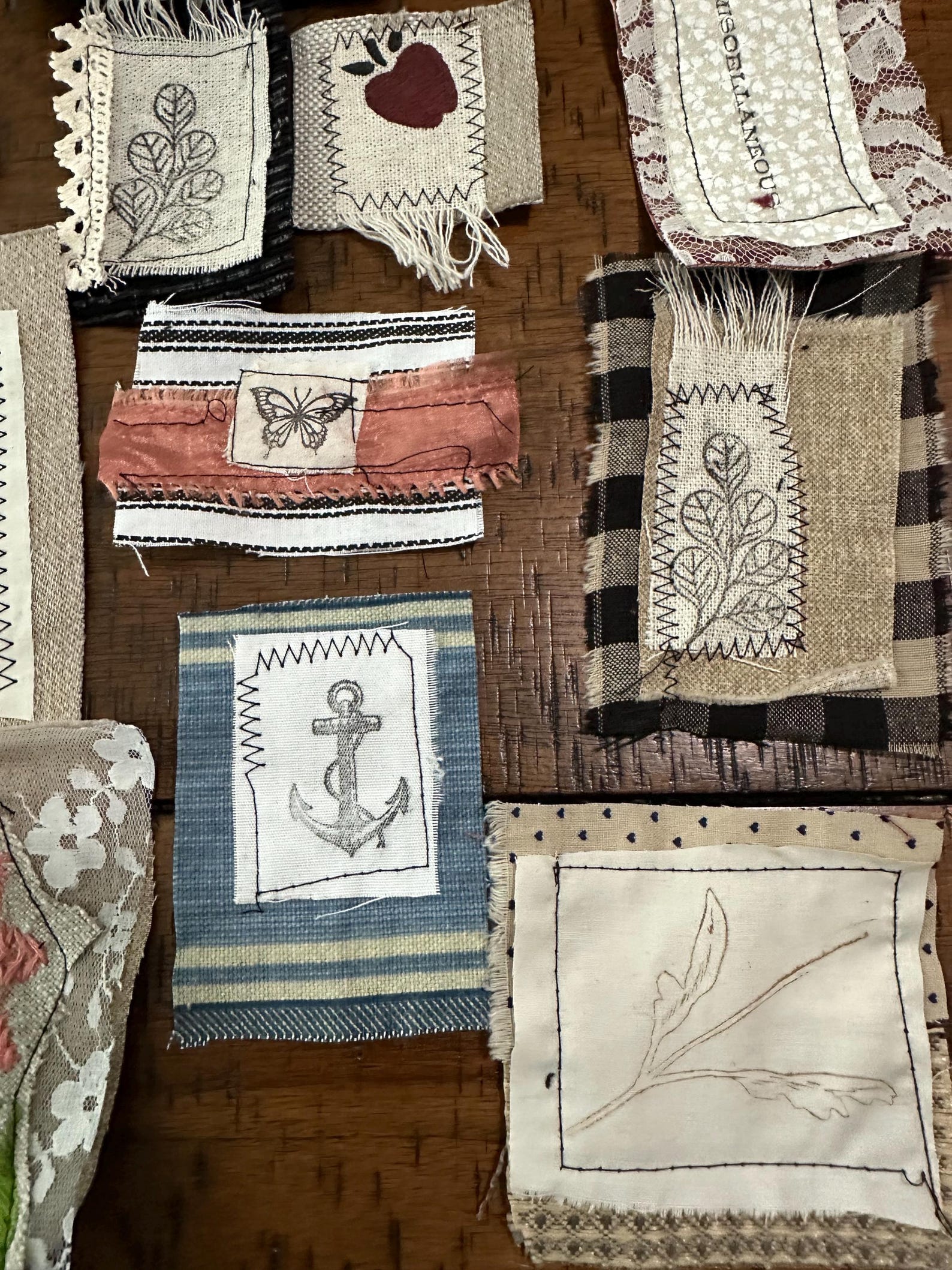 Fabric Clusters, Mini Snippets, Fabric Art, Textile Art, Visible ...