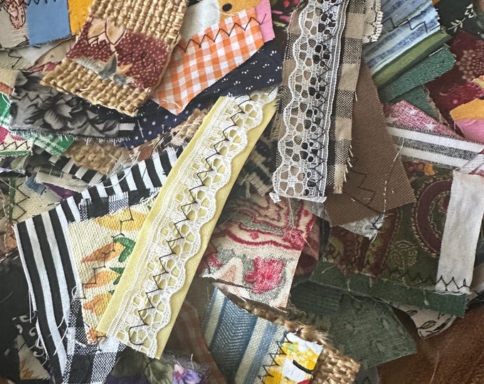 20 Fabric Clusters, Mini Snippets, Fabric Art, Textile Art, Visible ...