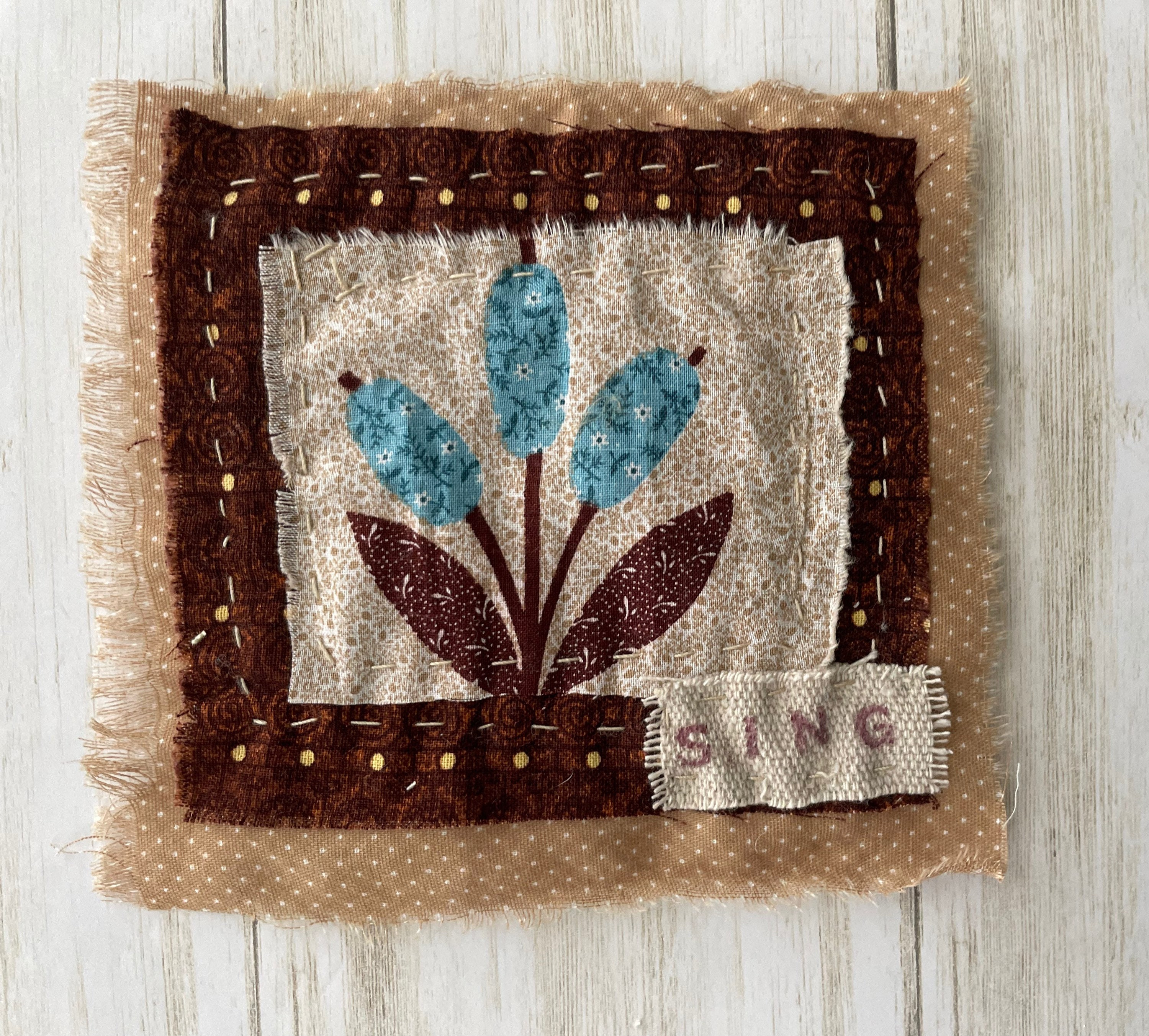 Slow stitch Journal ephemera Fabric patch Journal cover | Etsy