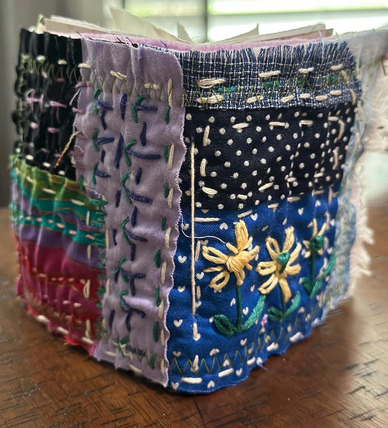 Slow Stitch, Journal, Handmade Journal, Writing Journal, Blank Journal, Junk Journal, Tiny ...