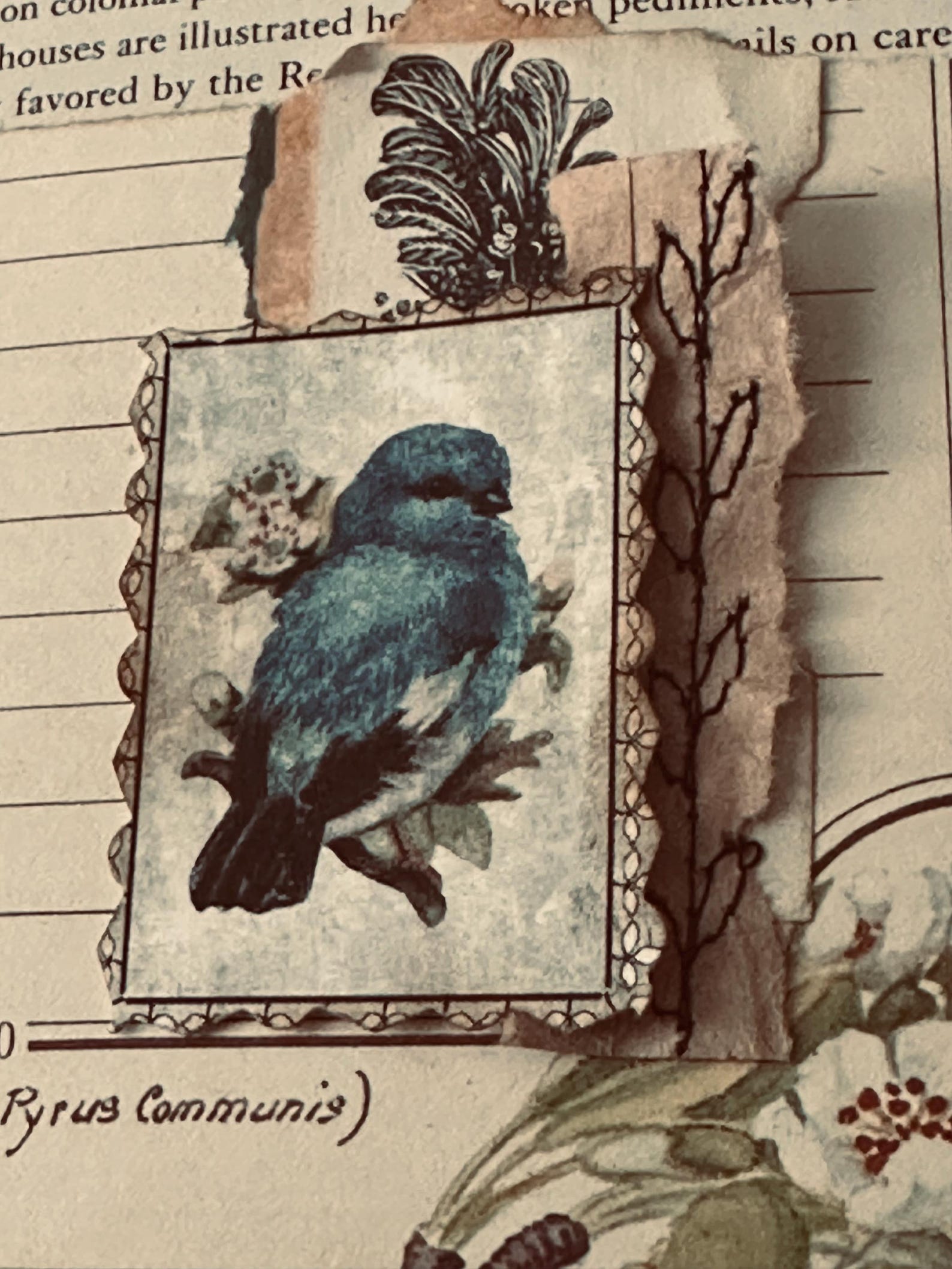 Stitched Paper, Green Snippets, Trim Paper, Snippets, Ephemera Pack ...