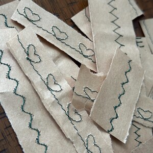 Stitched Paper, Green Snippets, Trim Paper, Snippets, Ephemera Pack ...