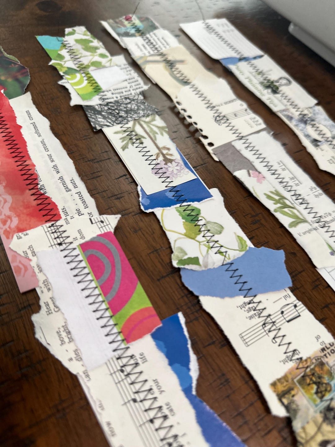 Stitched Scappy Snippets, Junk Journal, Ephemera, Page Trim, Paper Tabs ...