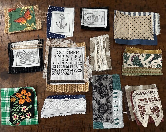 Fabric Clusters, Mini Snippets, Fabric Art, Textile Art, Visible ...