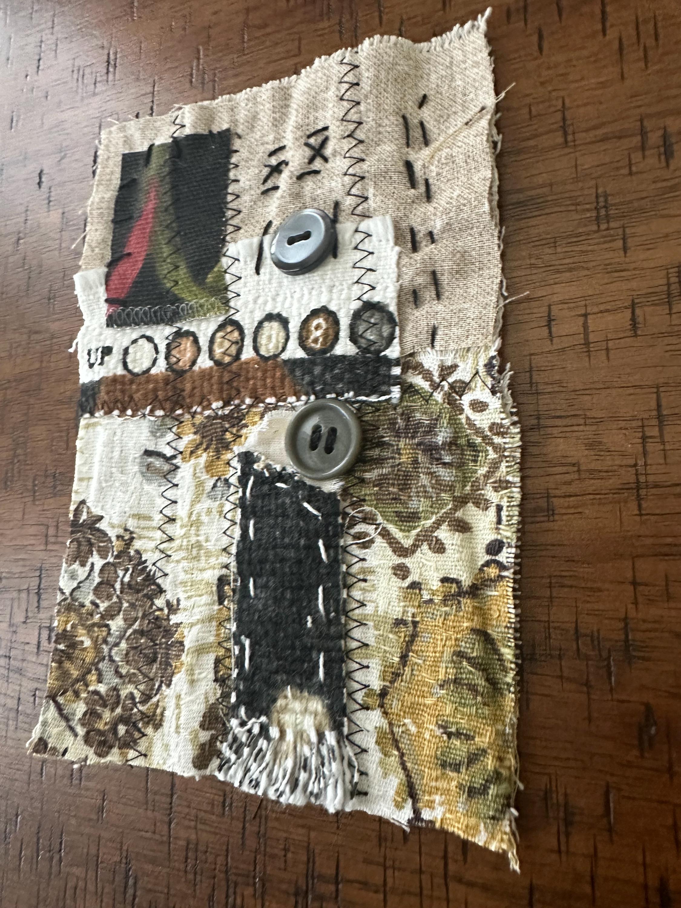 Slow Stitched Patch, Fabric Art, Textile Art, Visible Mending, Journal ...