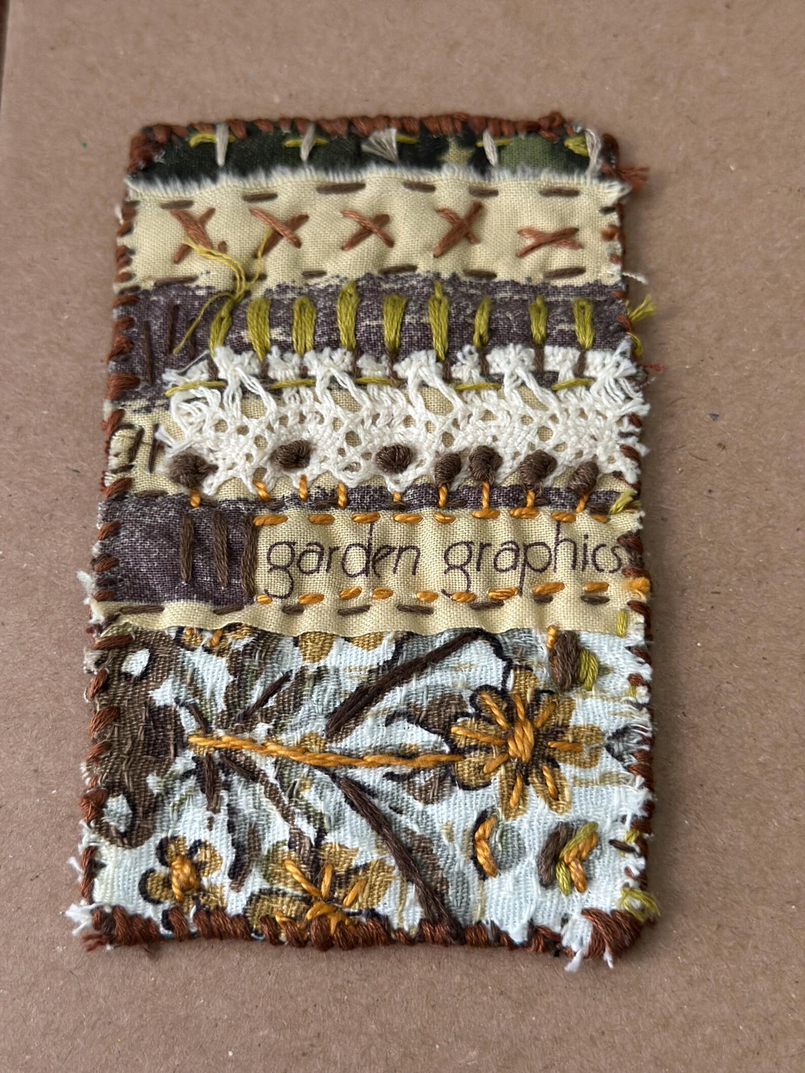 Handmade Slow Stitch Greeting Card: Mixed Media Textile Art - Etsy