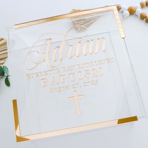 Baptism Large Keepsake Acrylic Box, Personalized First Communion Box ...