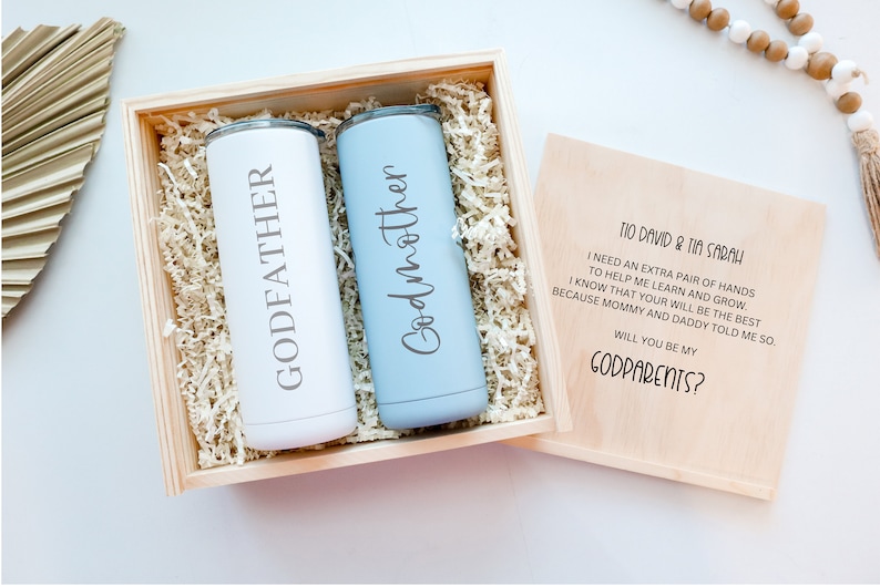 Padrinos De Bautizo Gift Set, Godparents Proposal Box, Madrina Gifts ...