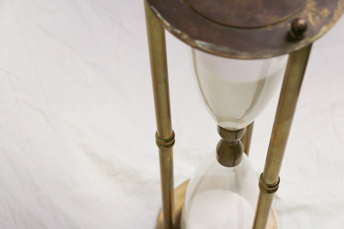 Vintage Brass Hourglass Two Feet Tall - Etsy