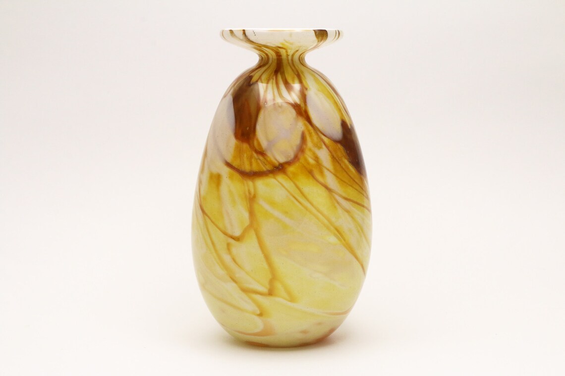 Early Mary Angus Art Glass Vase Signed & Dated 1977 White - Etsy