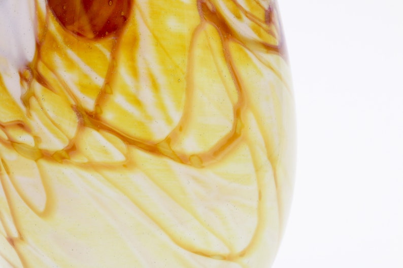 Early Mary Angus Art Glass Vase Signed & Dated 1977 - White and Gold ...