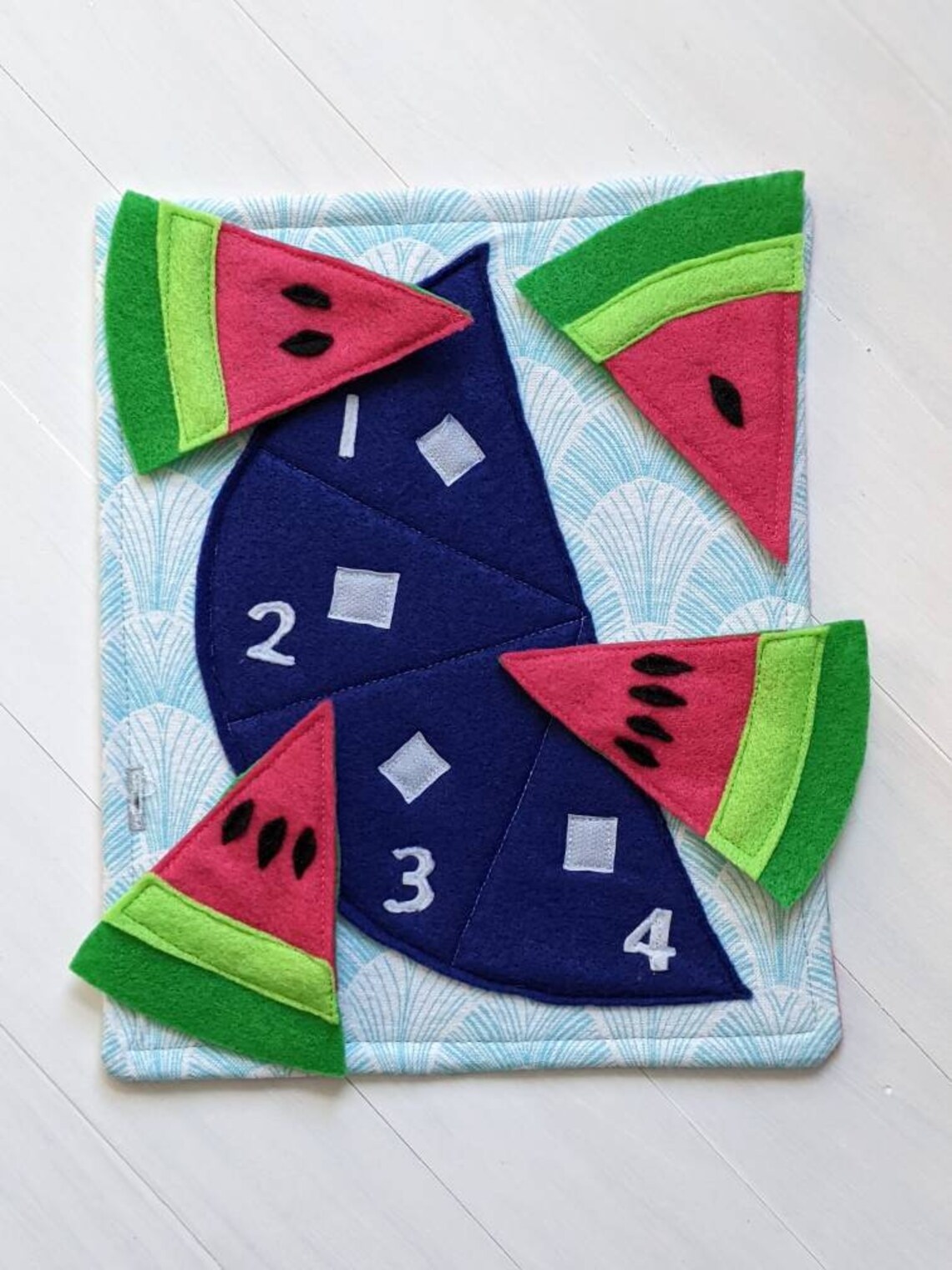 Watermelon Counting Quiet Book/busy Book Page - Etsy