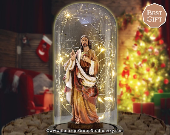 Jesus Christ Statue Table Lamp W/ LED String Fairy Lights | Etsy
