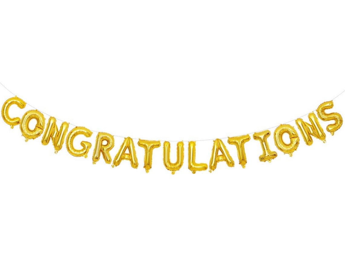 Congratulations Balloon Set. 16 per Letter. Gold, Confetti Balloons. - Etsy
