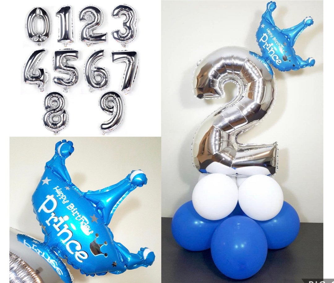 Number Balloon Party Kit. Birthday Foil Balloon From 0-9, 2 or 3 Digit ...
