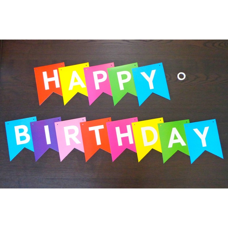 Happy Birthday Banner, Multicolored Banner With 5m String. Party ...