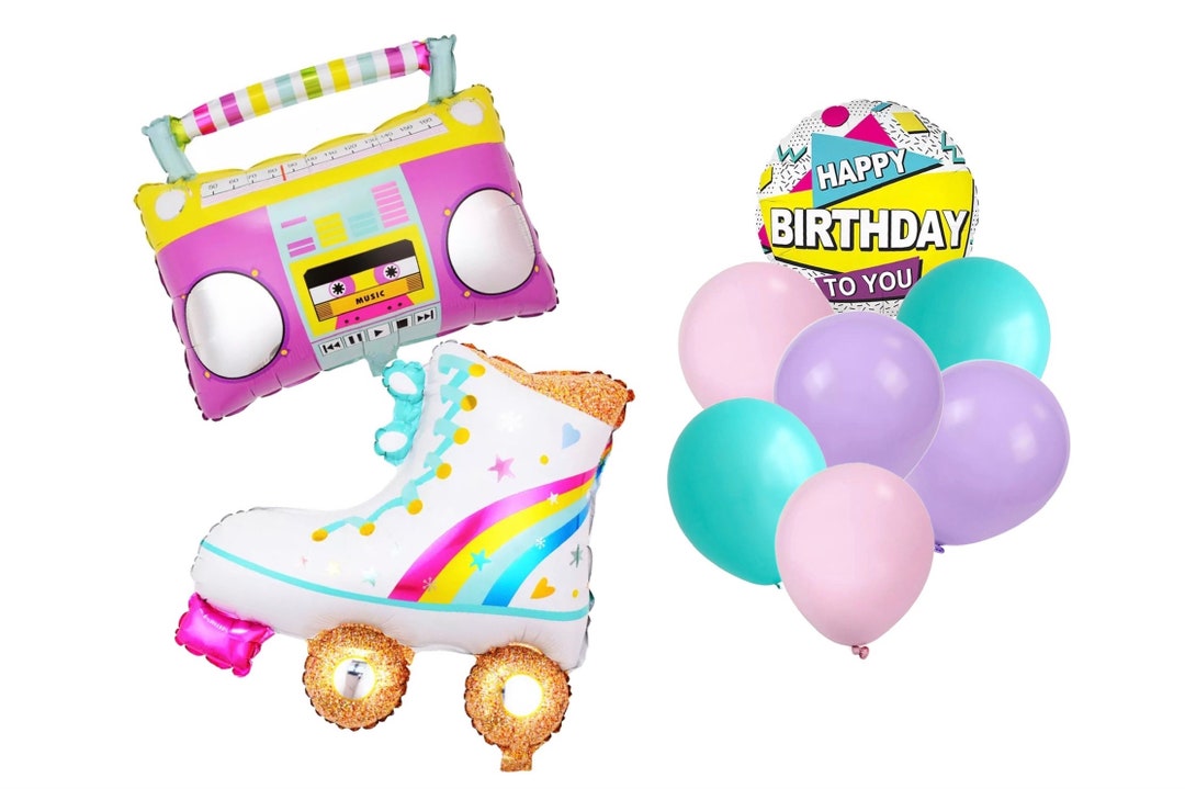 Retro 80s Party Balloon Set. Macaron Coloured Balloon Arch Garland ...