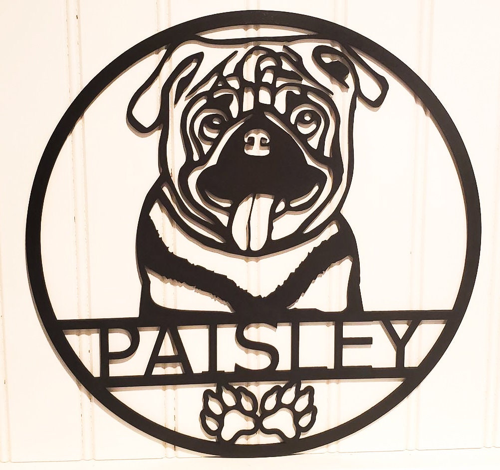 Pug digital File Only Round Sign File - Etsy